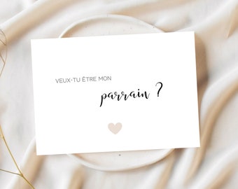 Carte demande parrain 10 commandements pour parrain idée cadeau parrain ...