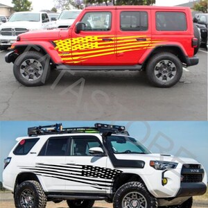 AMERICAN FLAG Graphics, Pair for Left and Right Side for Car, Truck ...