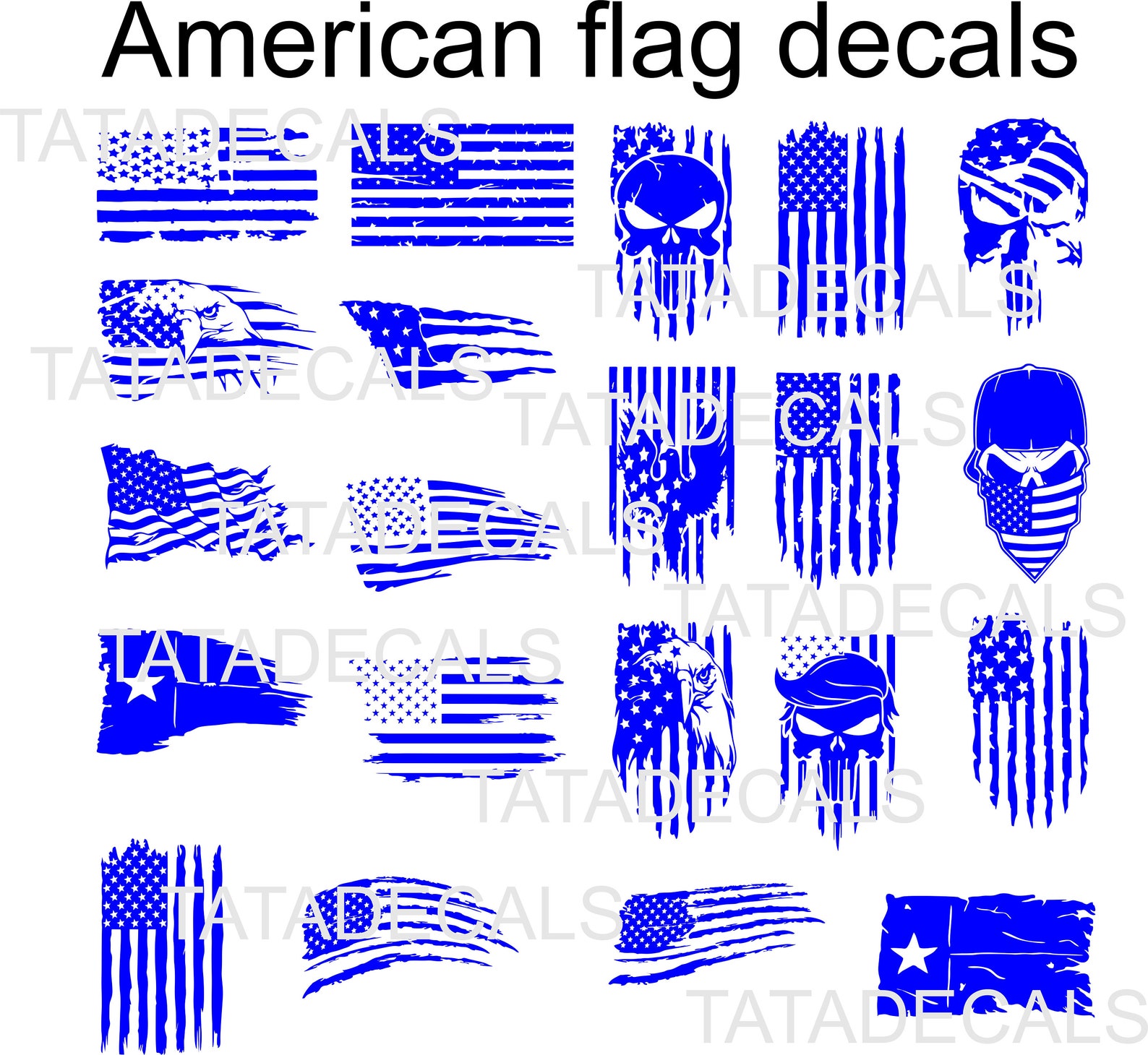 USA American FLAG Graphics Fot Your Truck SET 2 Decals Left - Etsy