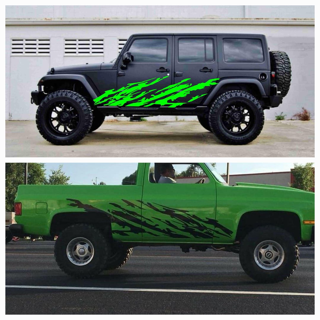 Off-road Mud Splatter Decals – Left & Right Vinyl Graphics for Trucks ...