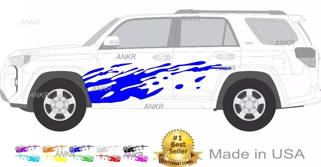 Left and Right Vinyl Graphics Mud Splash Decals UNIVERSAL Size for ANY ...