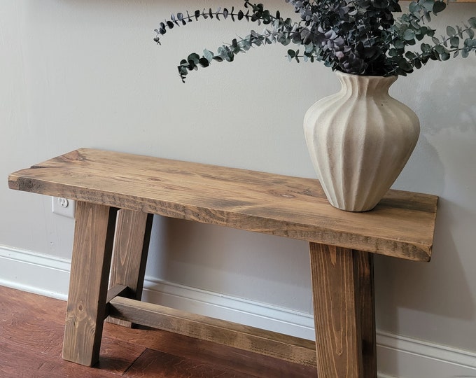 Solid Wood Entryway Bench / End of Bed Bench / Window Bench / Plant ...