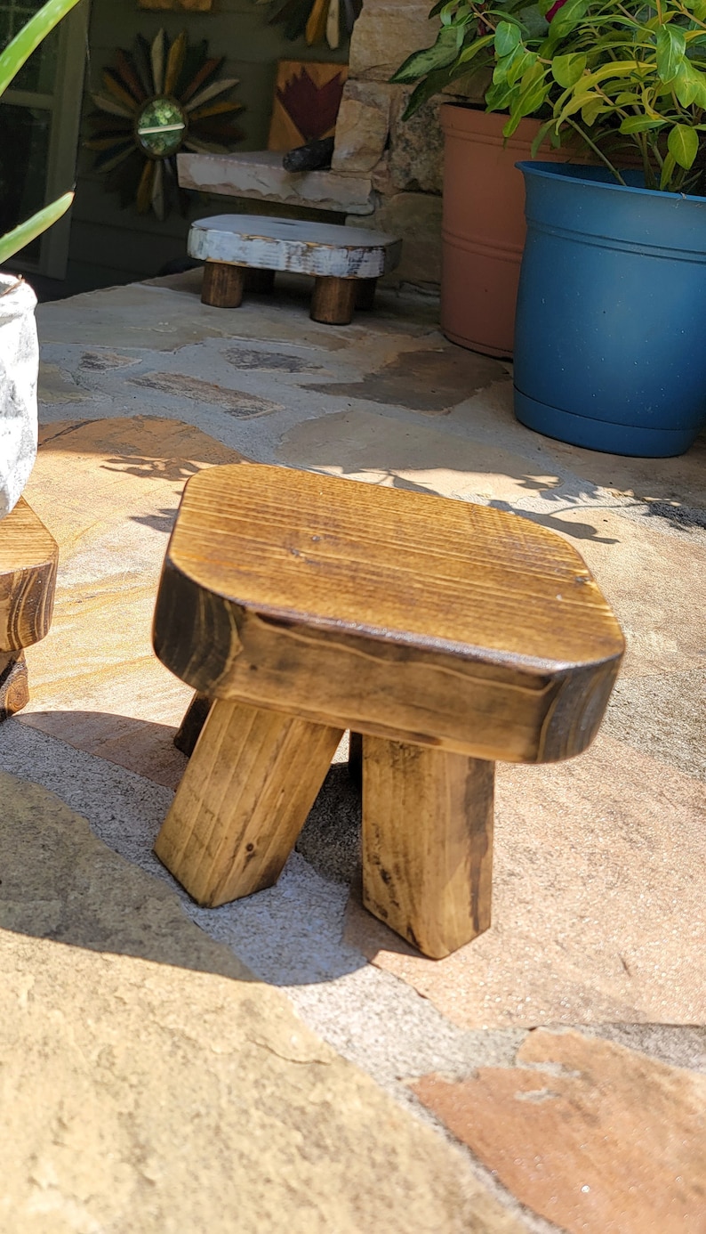 Solid Wood Rustic Plant Stand / Riser / Farmhouse Decor 5in - Etsy