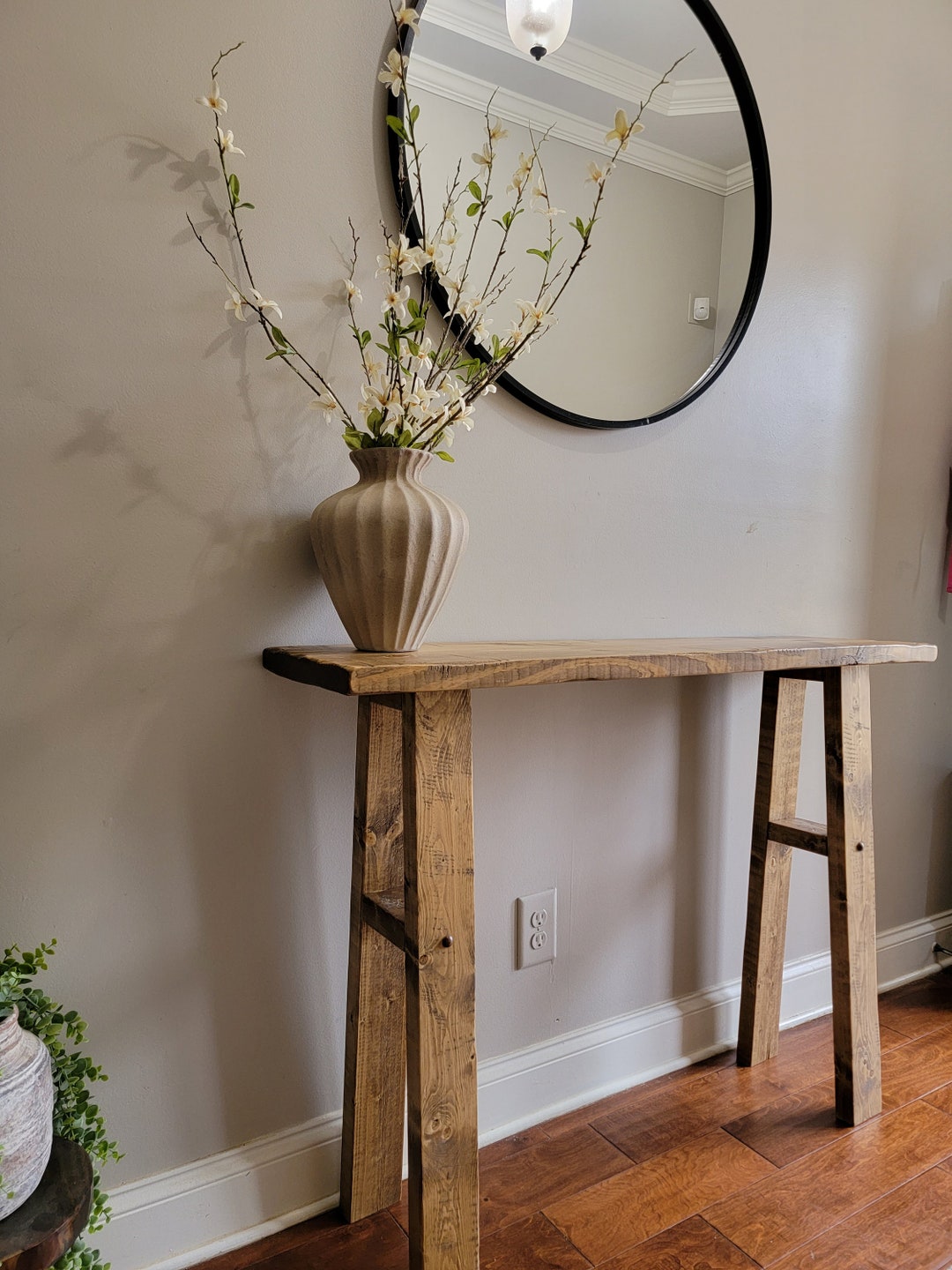 Solid Wood Rustic Entryway Table/ Console Table / Hall Table - Etsy