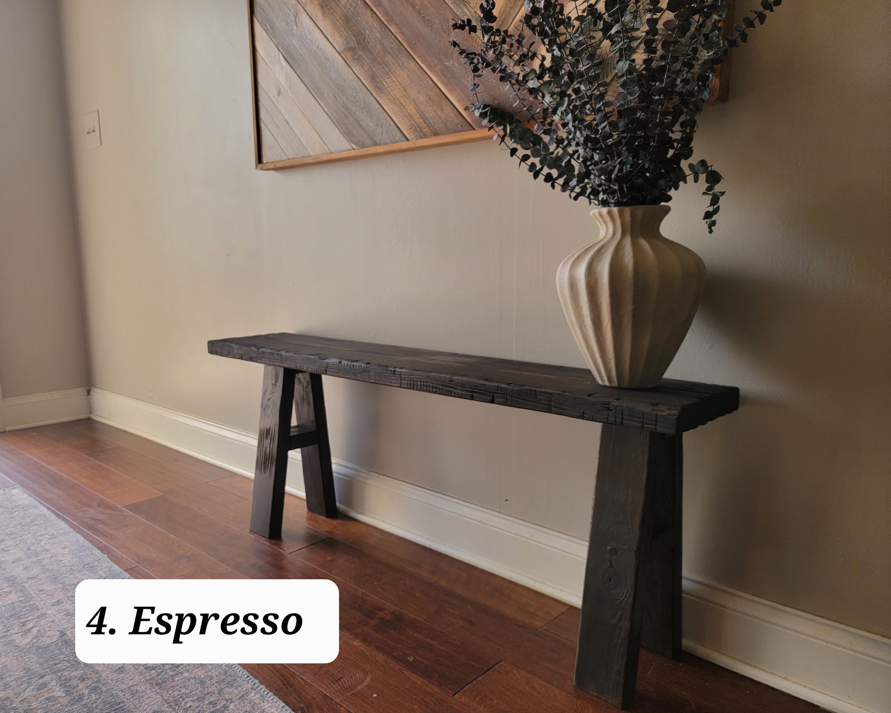 Solid Wood Rustic Entryway Bench / End of Bed Bench / Window - Etsy