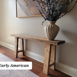 Solid Wood Rustic Entryway Bench / End of Bed Bench / Window Bench ...