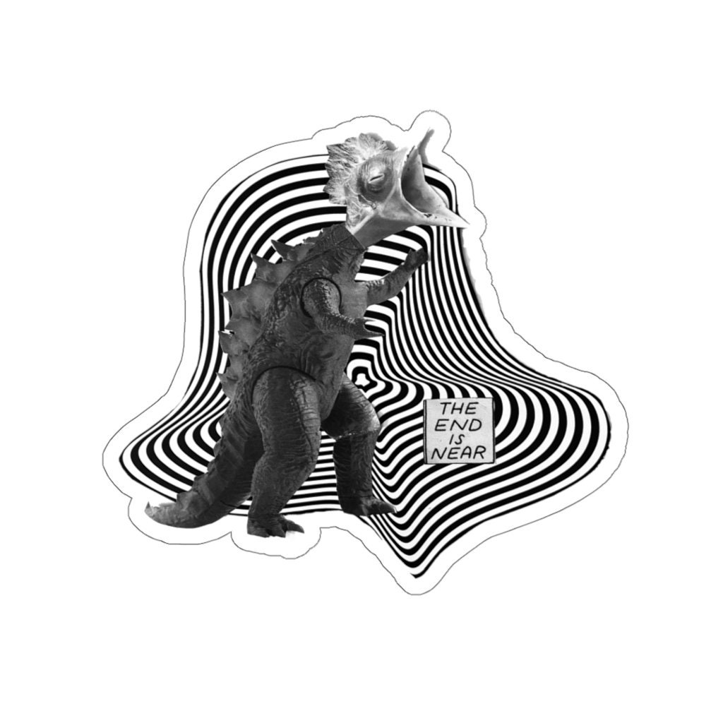 GAWK godzilla and Brib Head Kiss-cut Sticker | Etsy