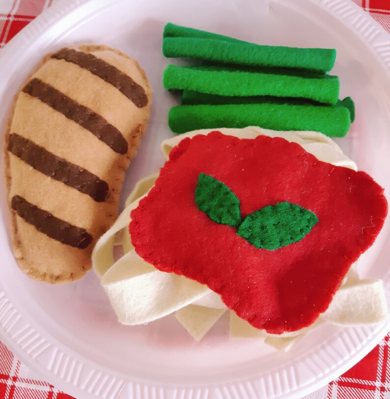 Felt Chicken Dinner Set, Noodles, Felt Food, Felt Food, Handmade Play ...