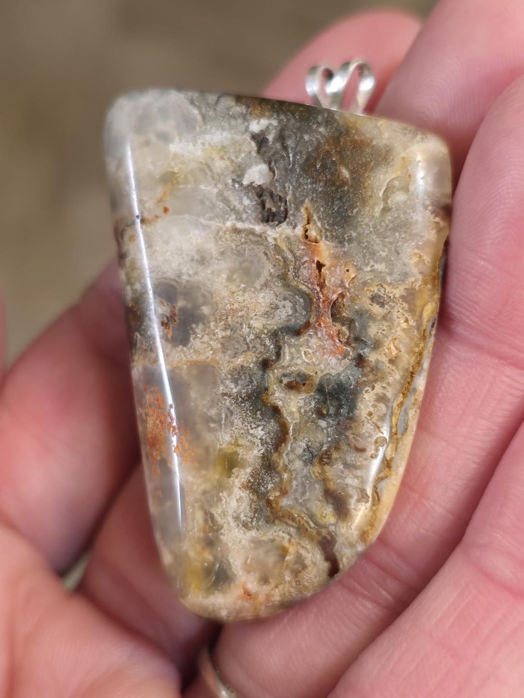 Agatized Jasper Freeform Pendant - Etsy