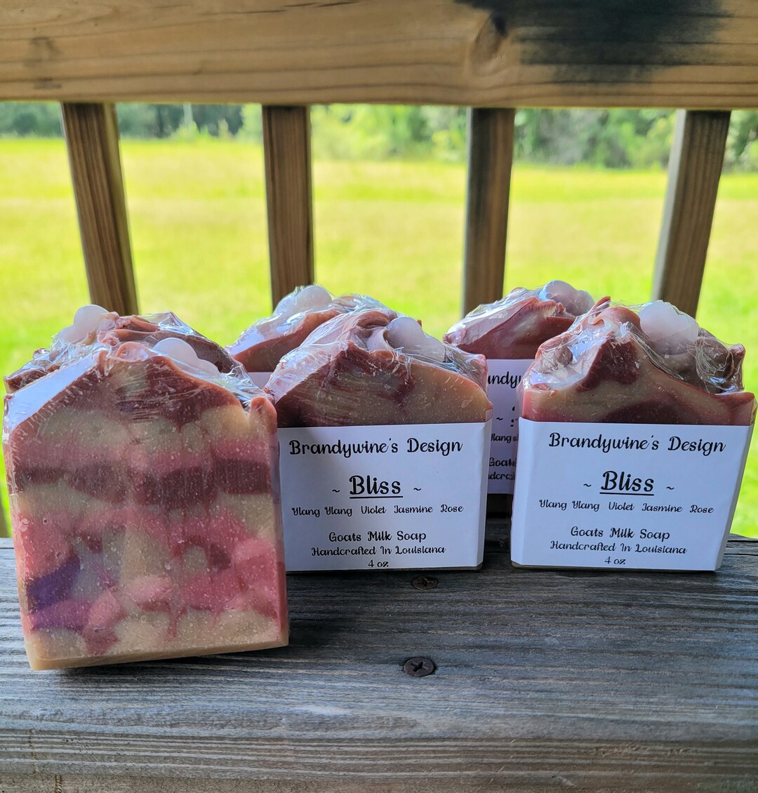 Soap Bliss All Natural Goats Milk Soap Topped With Little Rose Quartz ...