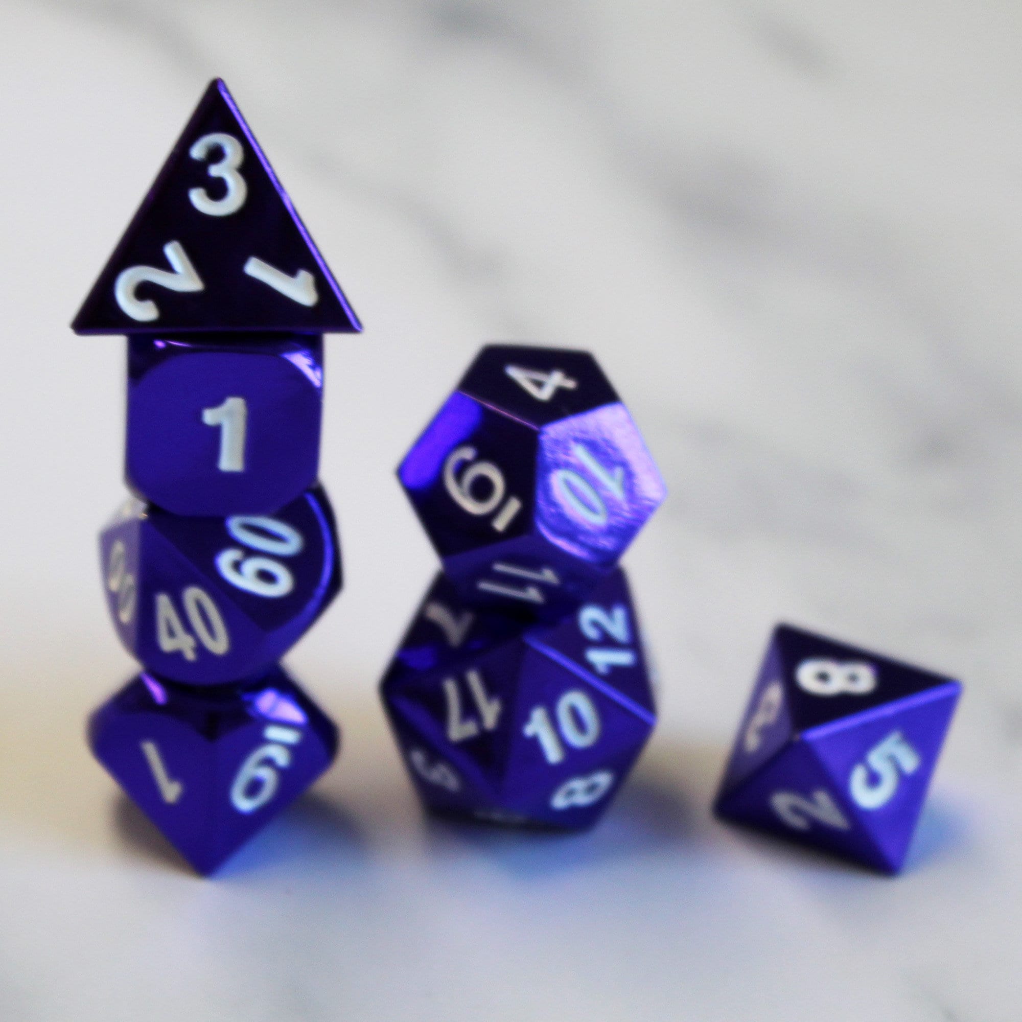 Metal Bright Purple Dice Set With Display Box Solid Metal - Etsy UK
