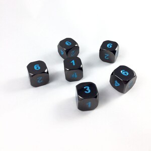 Metal Black Frost D6 Dice Set Solid Metal Dice Set for Dnd Dungeons ...