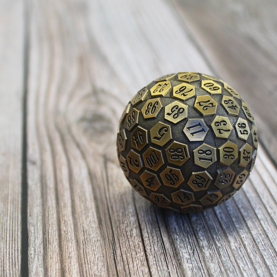 Metal D100 Antique Gold 45mm RPG Dice for Dnd Dungeons - Etsy