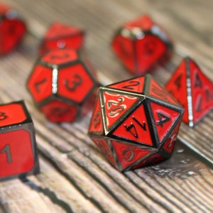 Metal Imperial Red Dice Set With Display Box Metal Dice for - Etsy