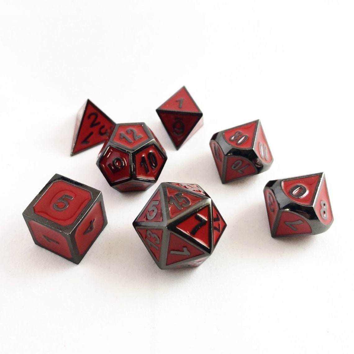Metal Imperial Red Dice Set with Display Box | Etsy