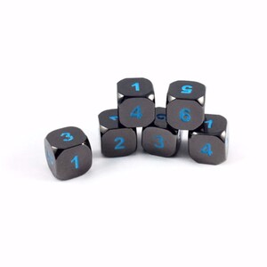 Metal Black Frost D6 Dice Set Solid Metal Dice Set for Dnd Dungeons ...