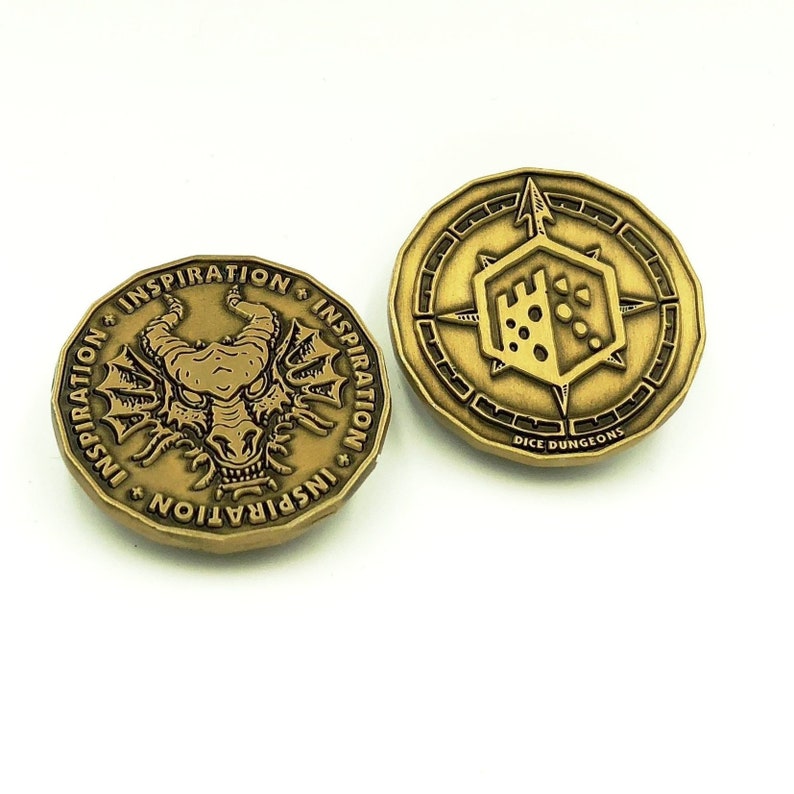 Inspiration Coin Tokens antique Gold for D&D Dungeons and - Etsy