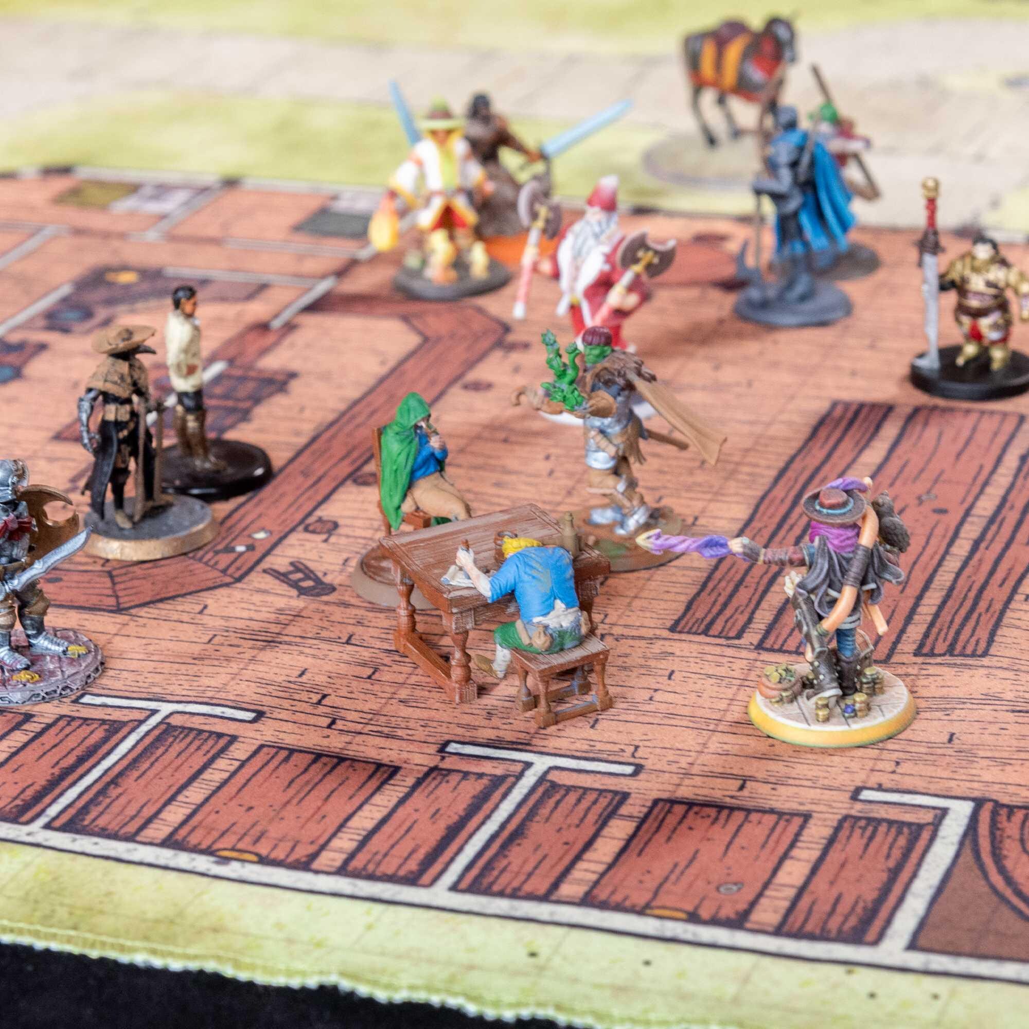 Tavern Cloth Battle Map – 21.5″ × 21.5″ With 1″ Grid – Dnd Village Inn ...