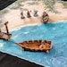 Sandy Beach Cloth Battle Map - 21.5″ × 21.5″ With 1″ Grid - Coastal RPG ...