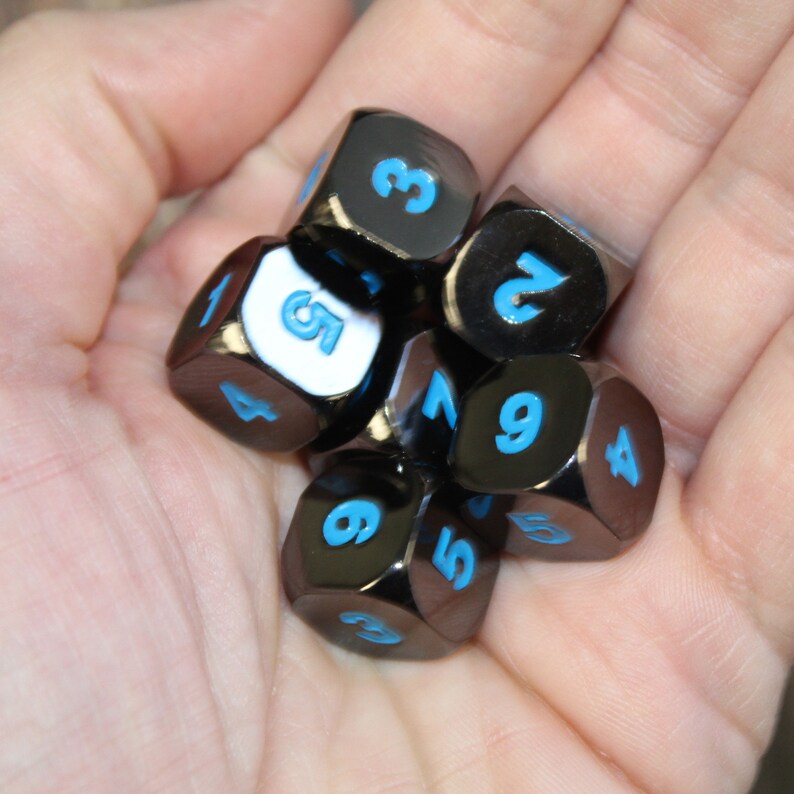 Metal Black Frost D6 Dice Set Solid Metal Dice Set for Dnd | Etsy