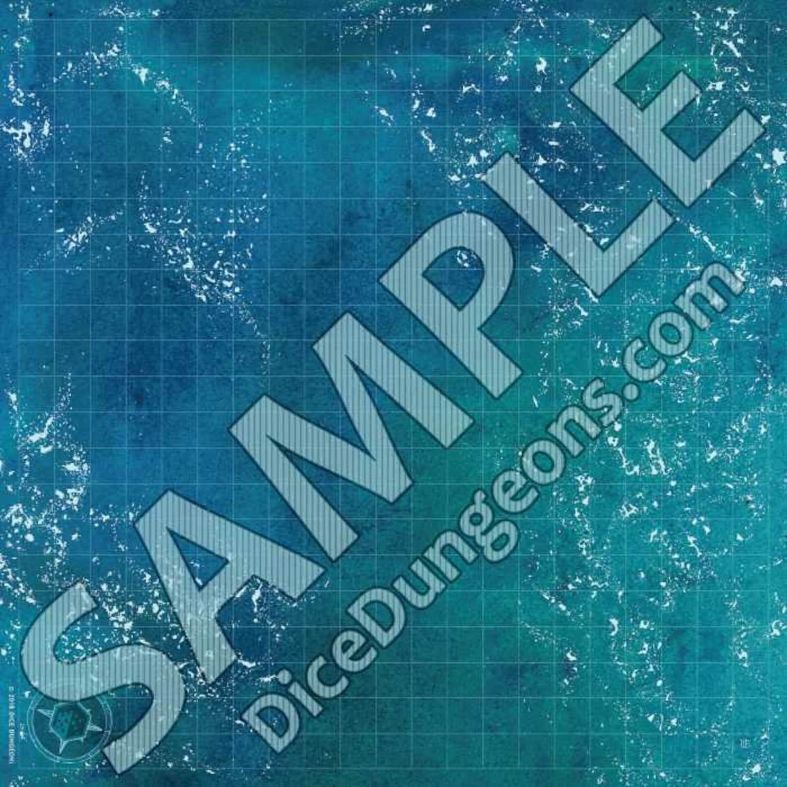 Cloth RPG Battle Map Open Ocean 1 Grid 28mm Scale | Etsy