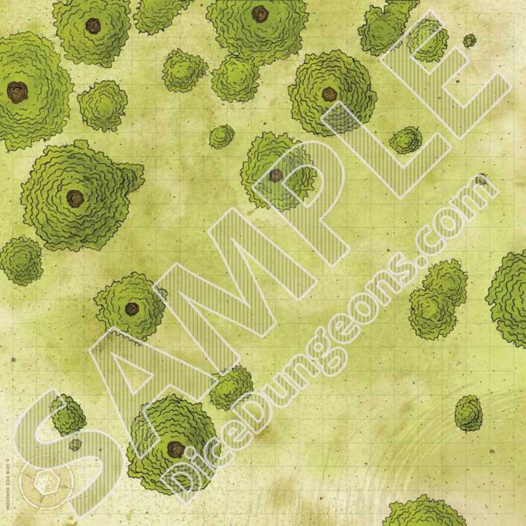 Cloth RPG Battle Map: Stalwart Forest 1" Grid - Dungeons and Dragons - Etsy
