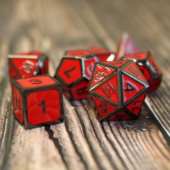 Metal Imperial Red Dice Set with Display Box | Etsy