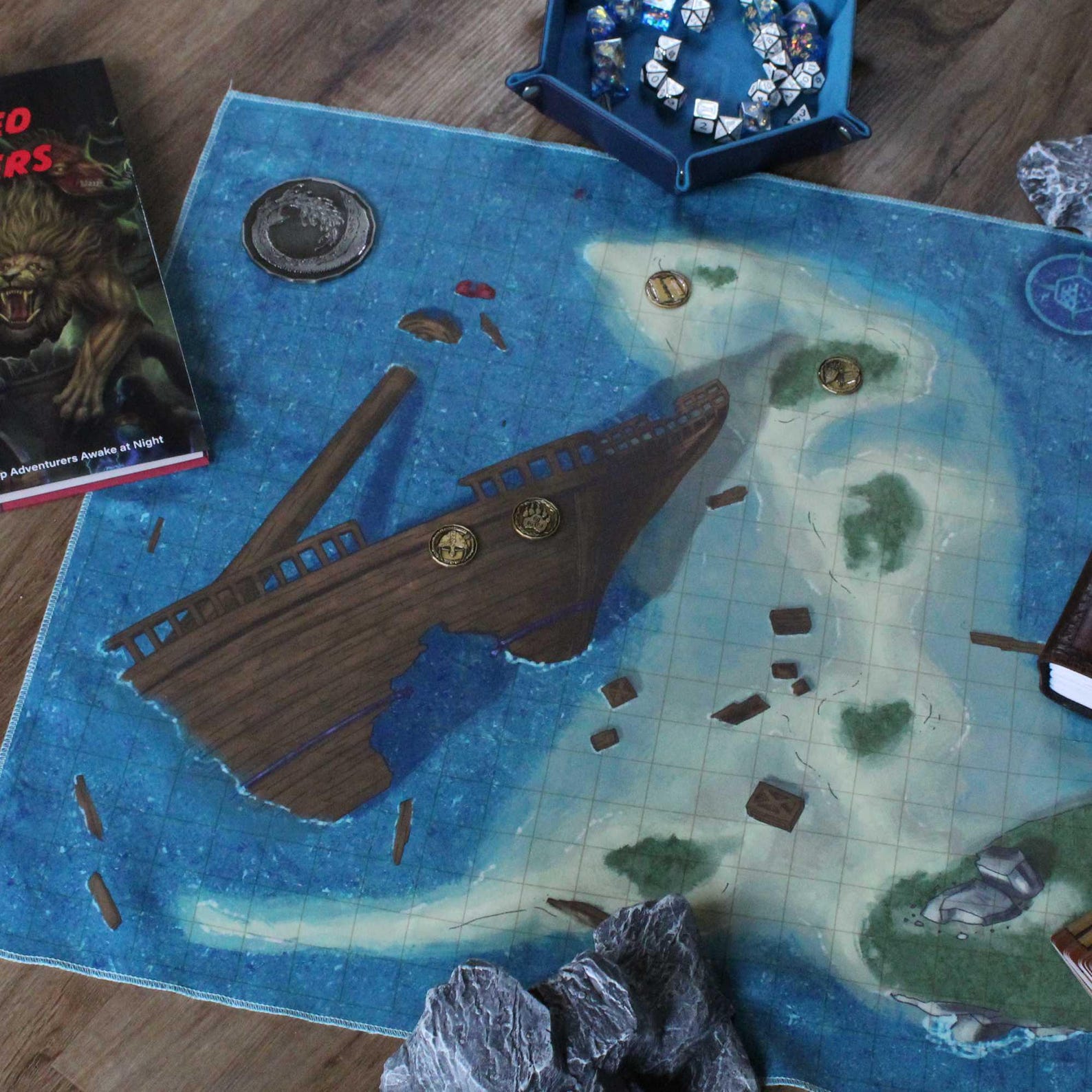 Sunken Ship Cloth Battle Map – 21.5″ × 21.5″ With 1″ Grid – Dnd ...