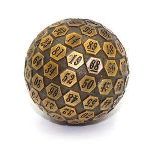 Metal D100 Antique Gold 45mm RPG Dice for Dnd Dungeons - Etsy