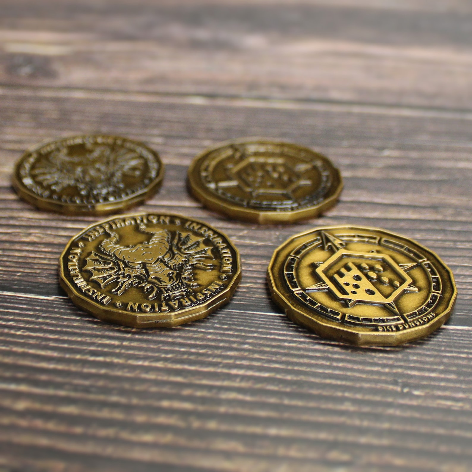 Inspiration Coin Tokens antique Gold for D&D, Dungeons and Dragons, and ...