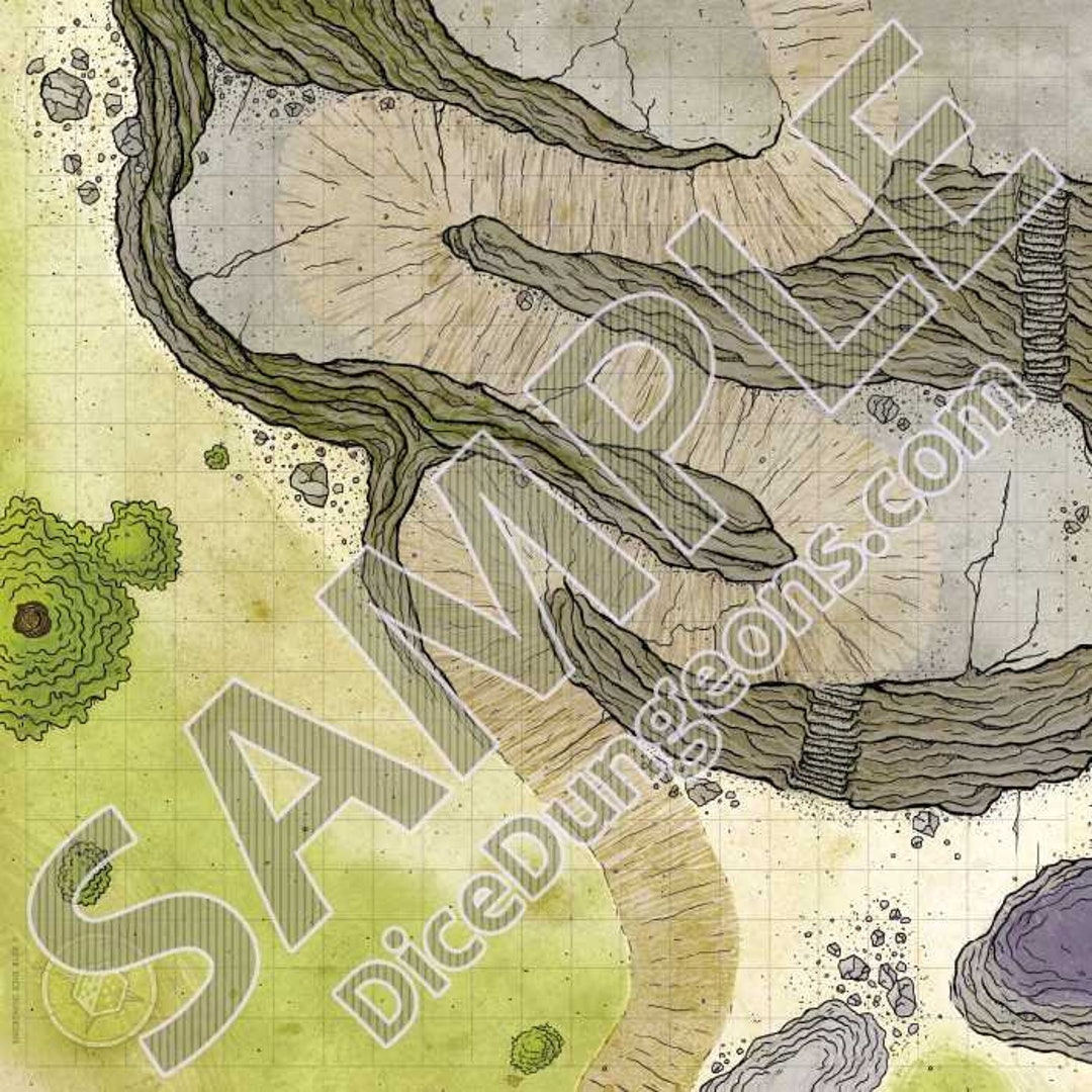 Cloth RPG Battle Map: Cliffside Path - Fantasy Terrain - Etsy