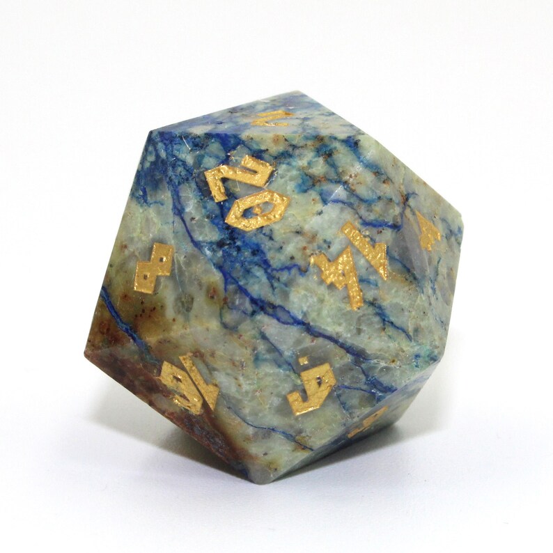 Azurite Dice Set With Display Box - Etsy