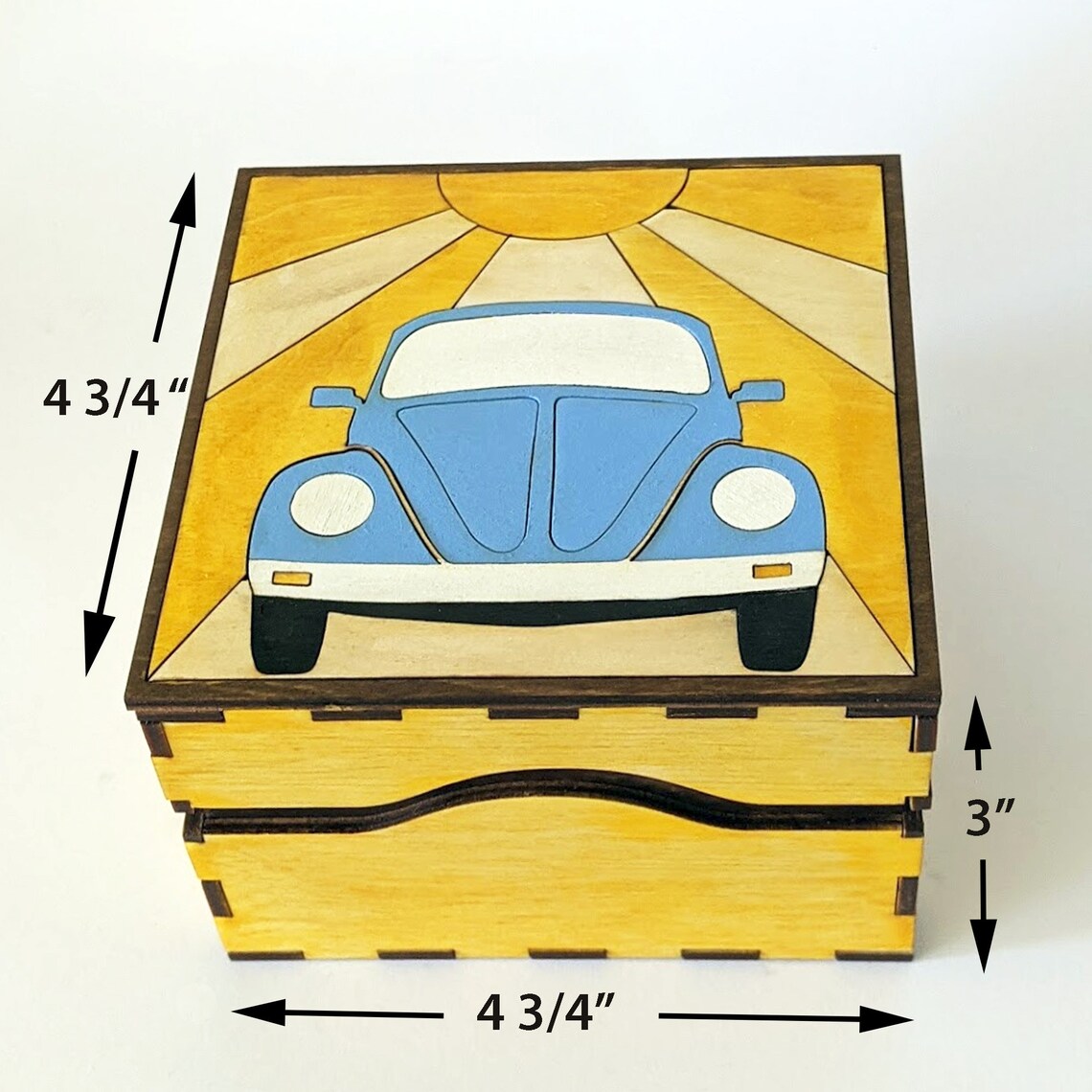 VW Bug Box Small Wooden Box VW Beetle Gift Stash Box | Etsy