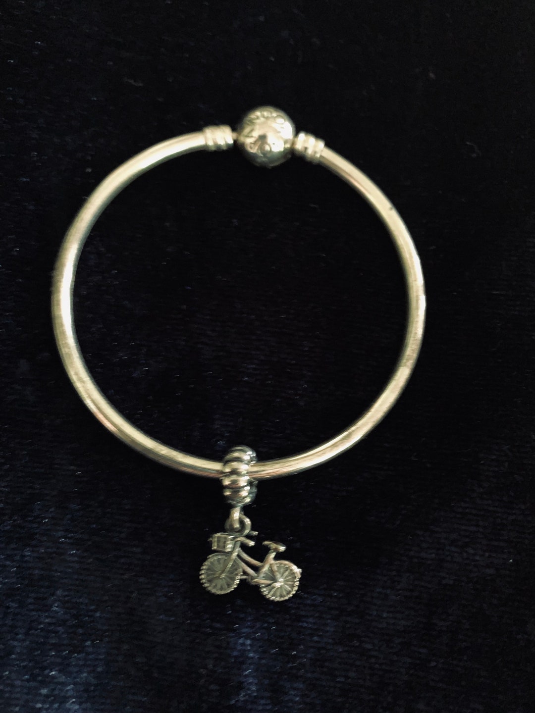 Vintage Genuine PANDORA S.925 ALE Charm Bracelet/bangle With Bicycle ...