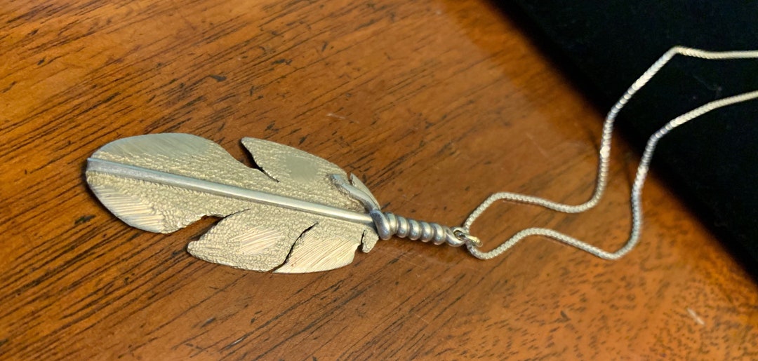 Vintage Sterling Silver BEN BEGAYE Feather Pendant - Etsy