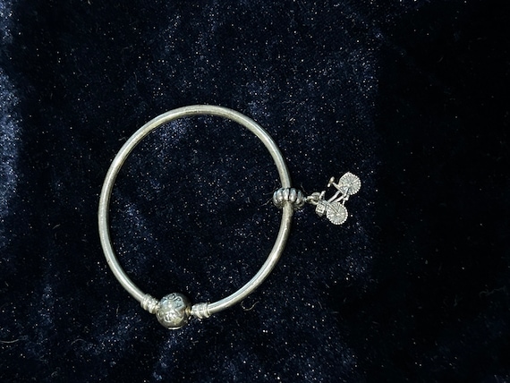 Genuine PANDORA Bangle ALE .925 with Bicycle Charm - Gem