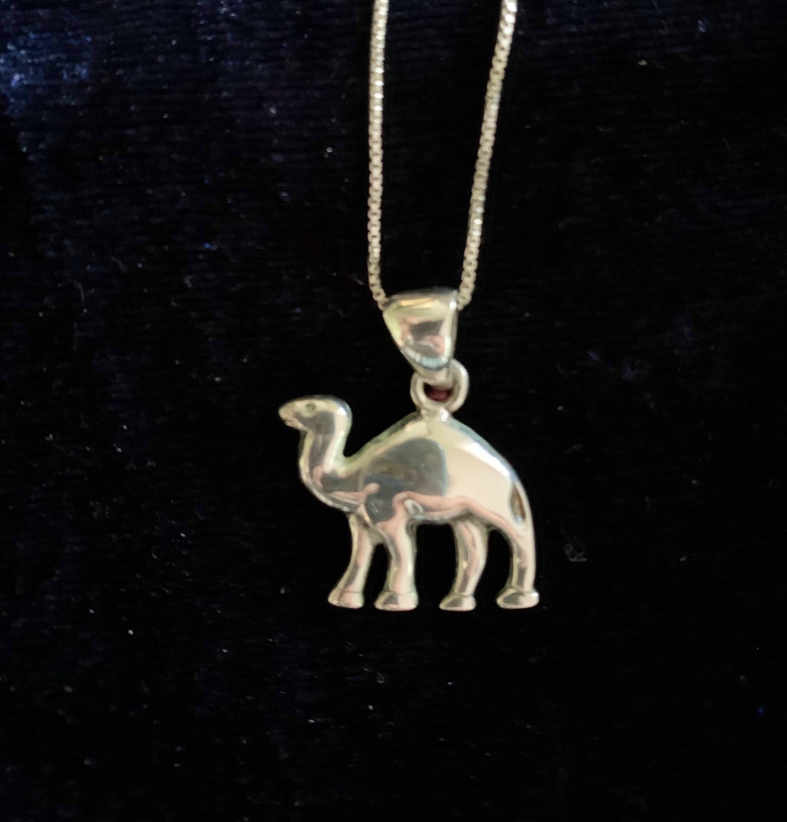 Vintage Sterling Silver Camel Pendant on 18” Box Chain 1970s - Etsy