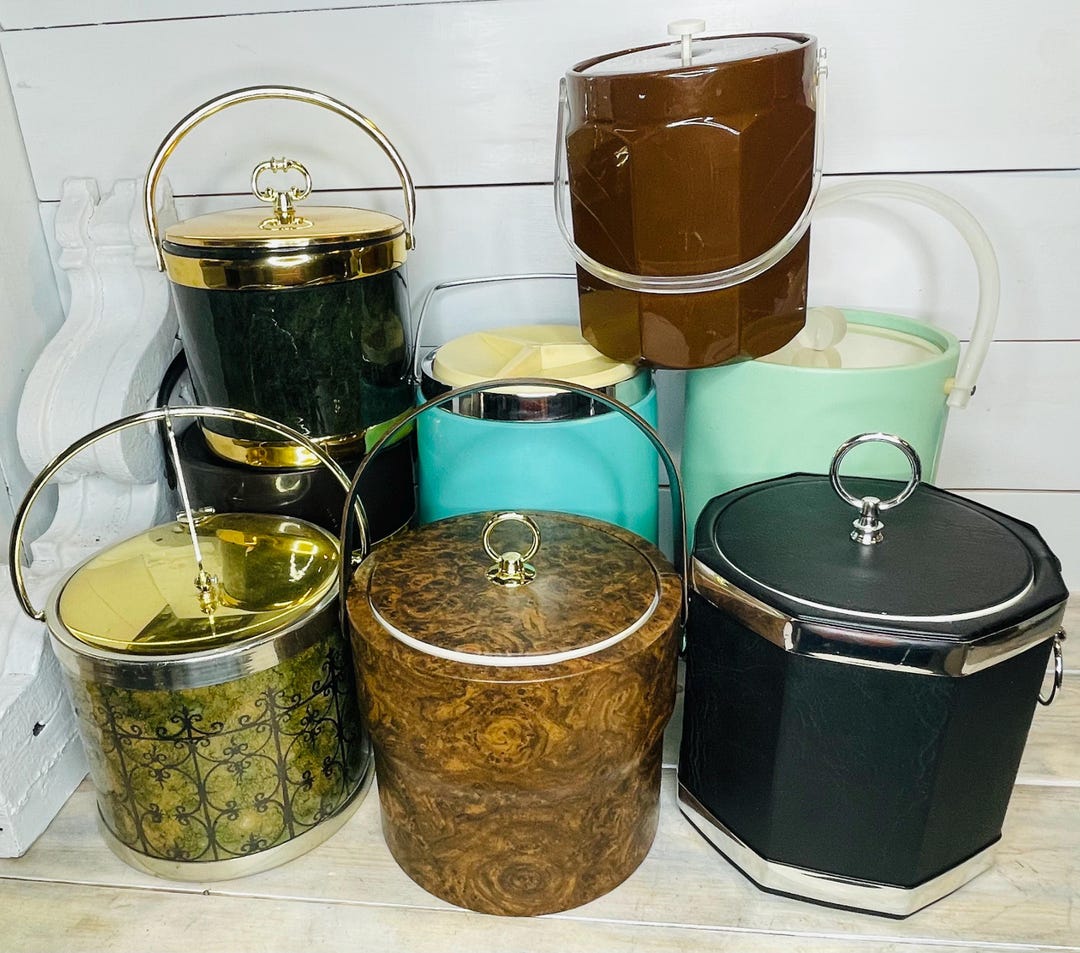 Vintage Turquoise Ice Bucket, Retro 70s Ice Bucket, 1970s Georges ...