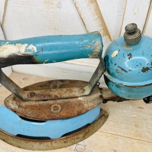 Vintage Aqua Blue Steam Iron, Antique Clothing Iron, Vintage Blue Iron ...