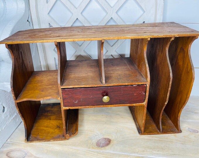 Vintage Wooden Secretary Desk Cubby Organizer Pigeonhole Parts, Vintage ...