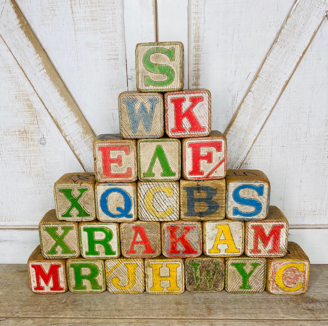 Vintage Children's Blocks, Antique Abc's Blocks, Vintage Abc's Blocks ...