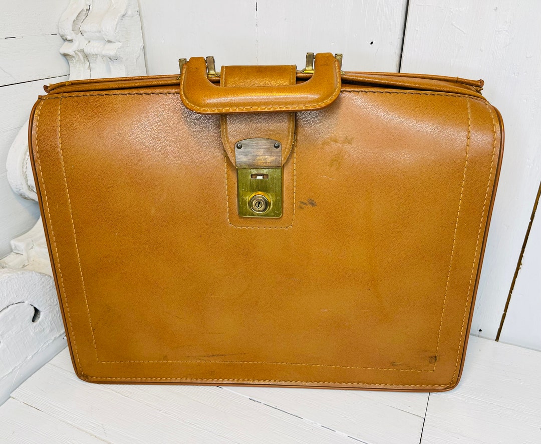 Vintage Leather Briefcase, Antique Leather Briefcase, Vintage Luggage ...