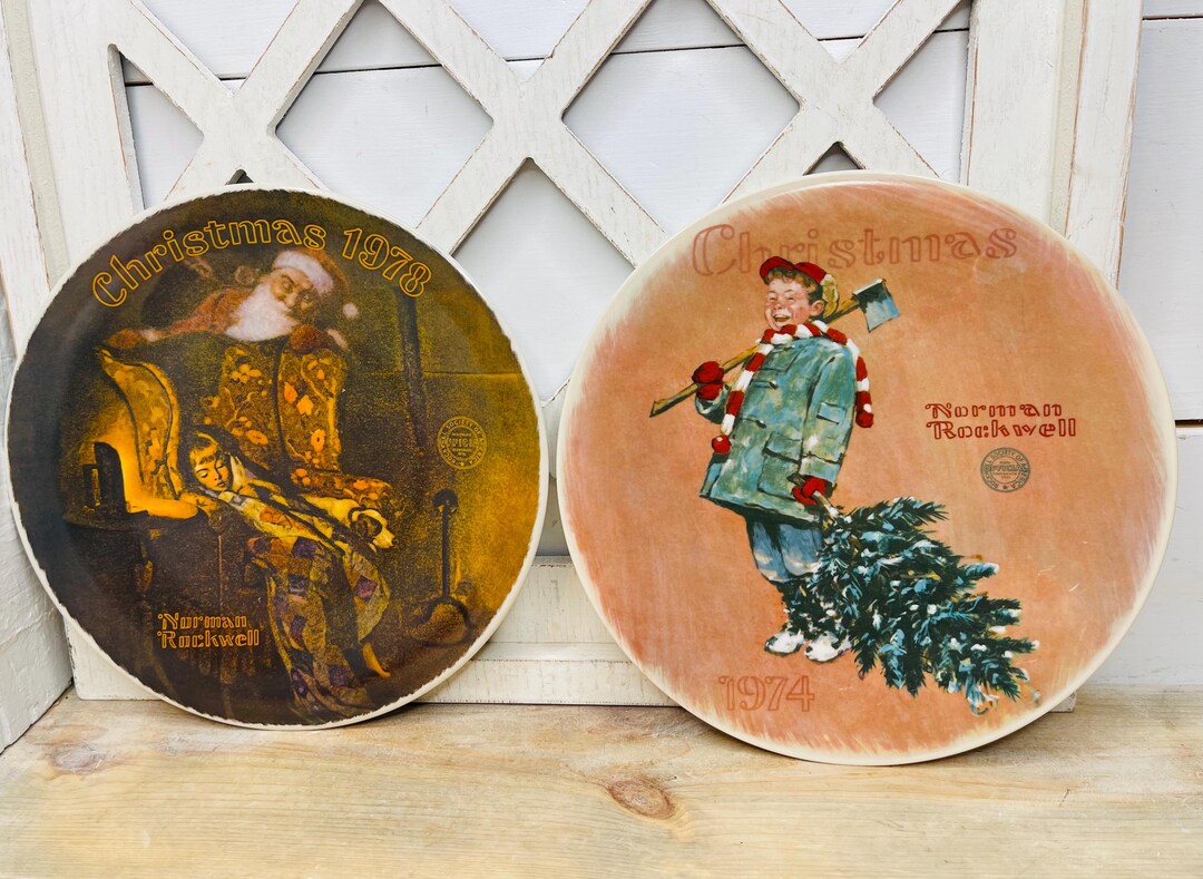 Vintage Norman Rockwell Christmas 1974 Plate, Antique Holiday Normal ...
