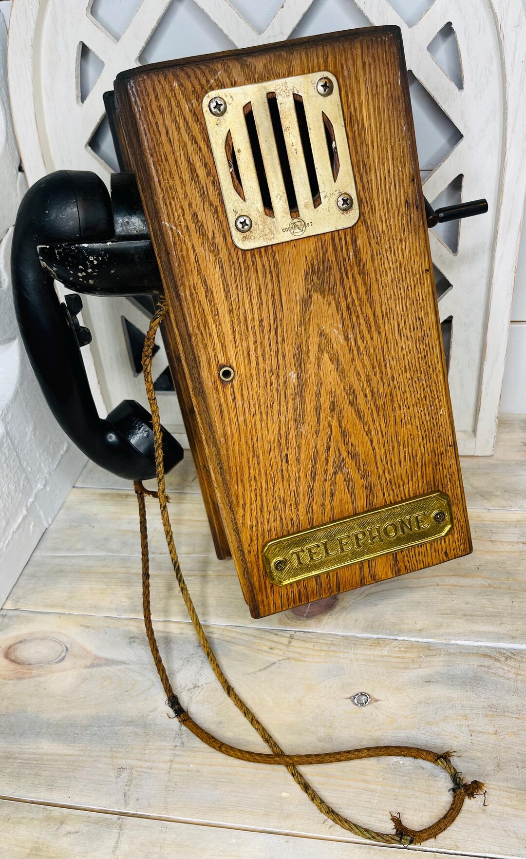 Vintage Wooden Wall Telephone, Antique Wooden Wall Telephone - Etsy
