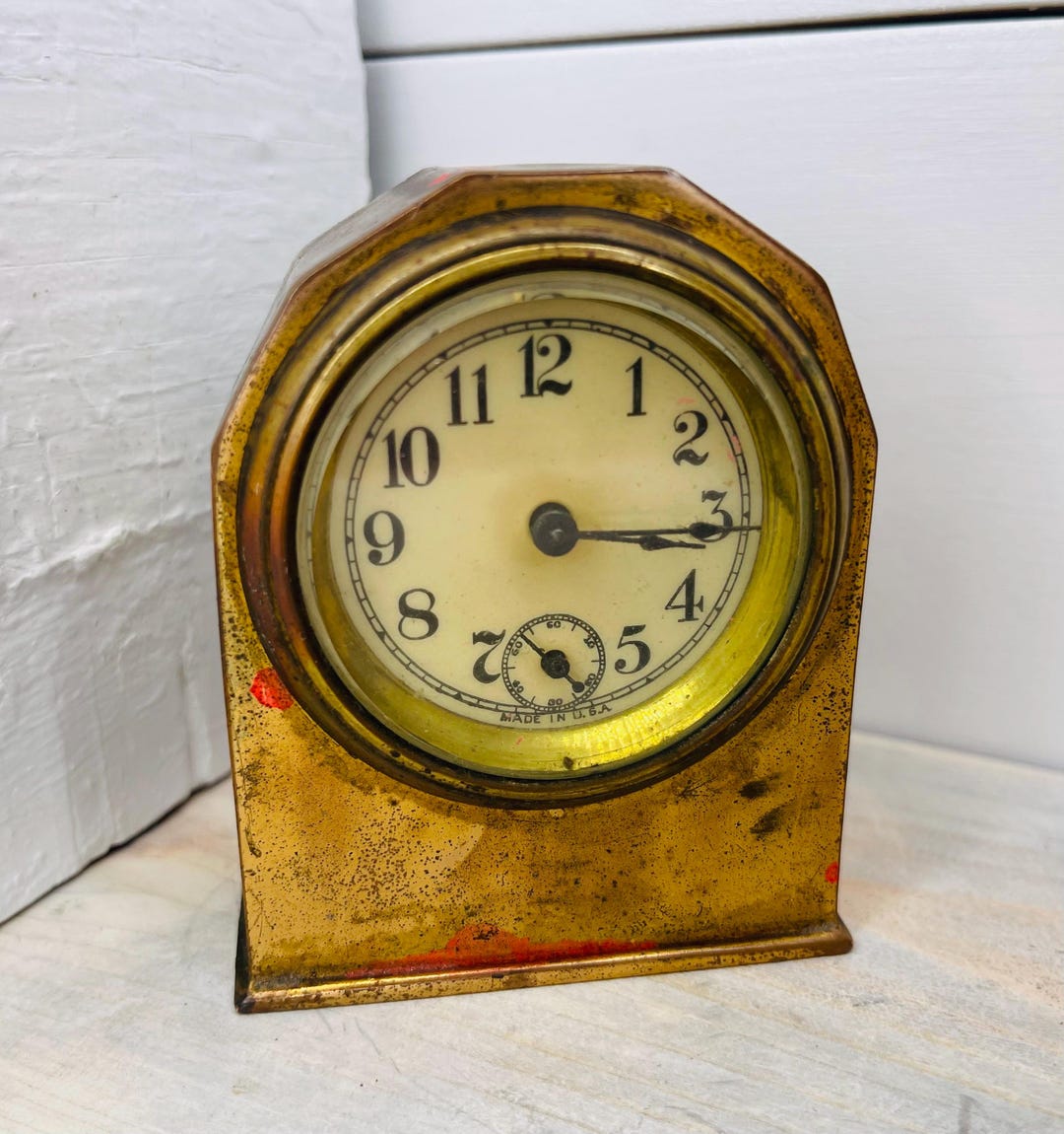 Vintage Copper Plated Small Clock, Vintage Small Clock - Etsy