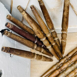 Vintage Salvaged Wood Spindles 9 Inches Long, Sold Separately, Vintage Turned Hardwood Spindles ...