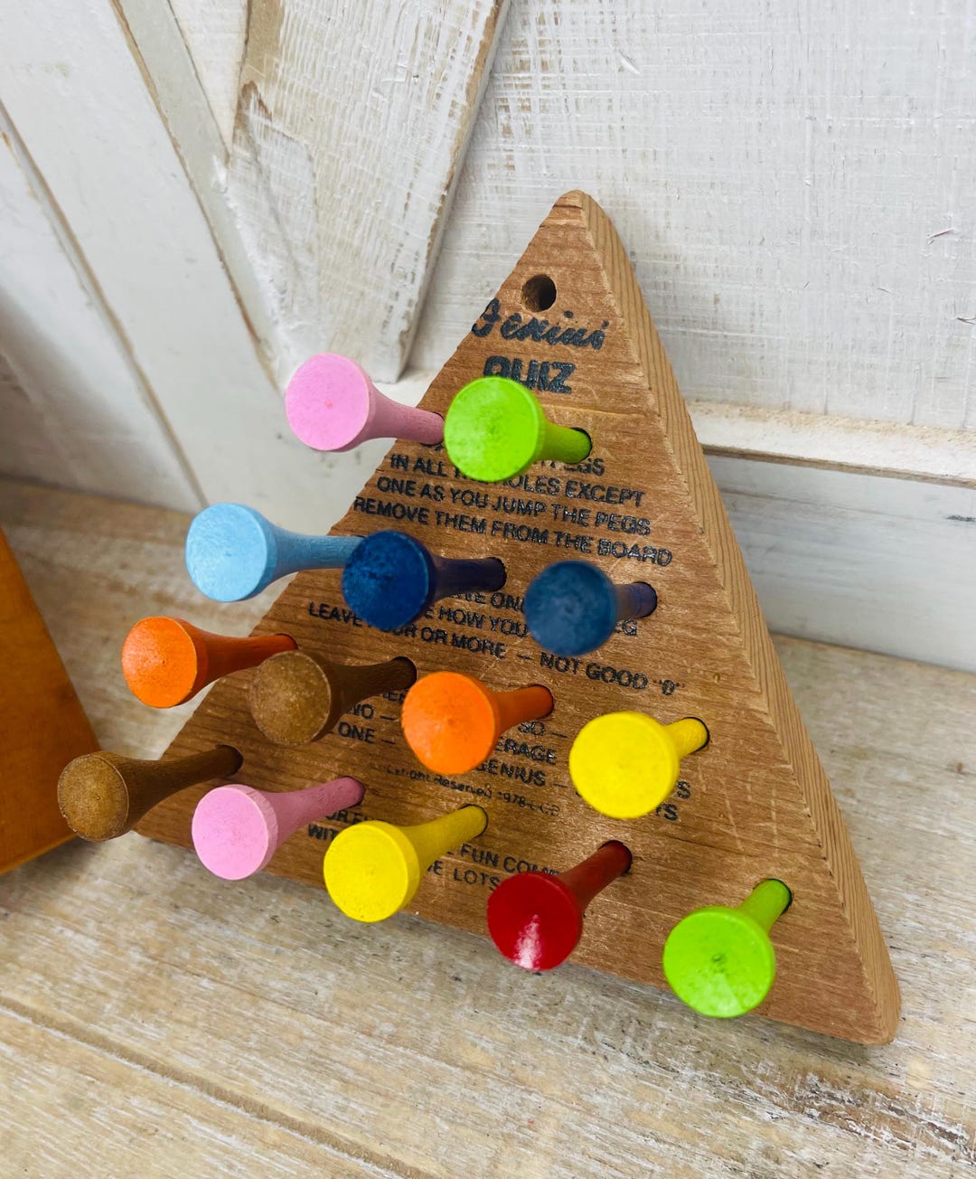 Vintage Genius Quiz Wooden Mind Buster, With Pegs, Vintage Wooden ...