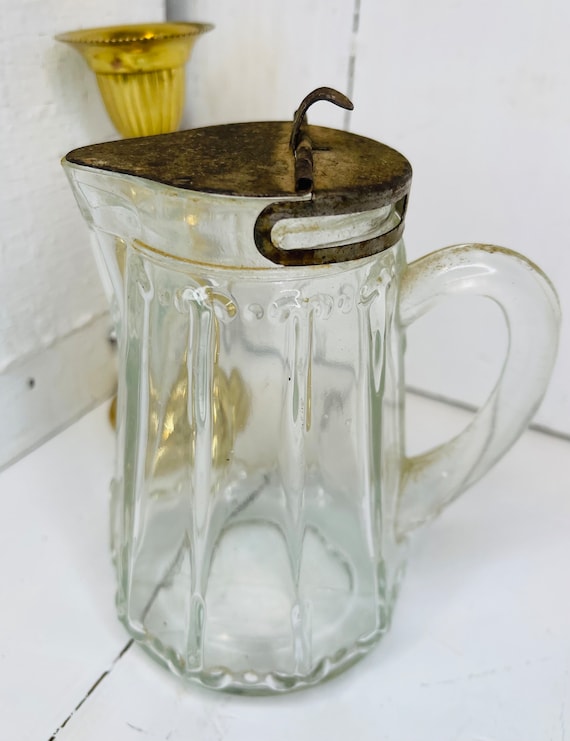 Vintage Glass Syrup Pourer Anique Syrup Container Vintage - Etsy