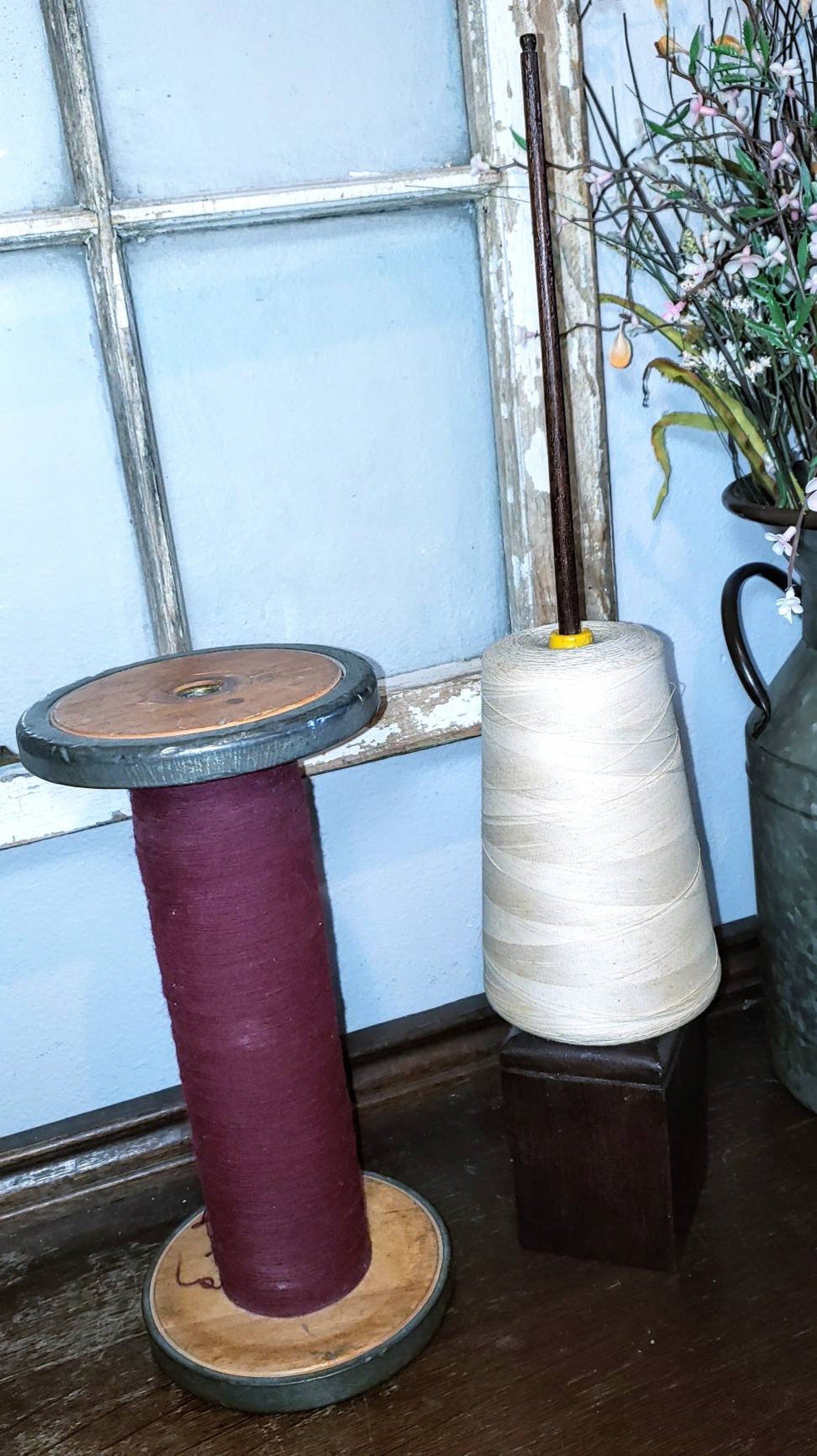 Vintage Wood Industrial Spool Vintage Industrial Farmhouse | Etsy