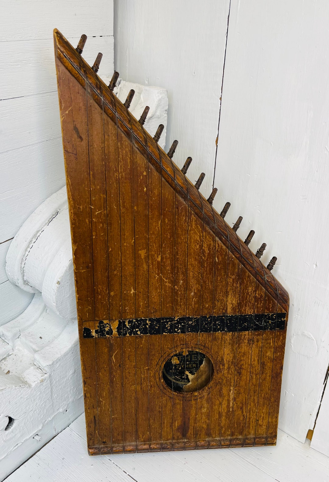 Vintage American the Bell Harp Company Zither Wooden Harp, Needs ...